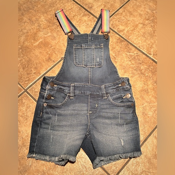 Bottoms | Blue Jean Overalls With Colorful Straps | Poshmark